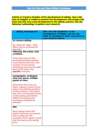Unit 16 Part 1 Student Workbook | DOCX