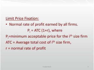 Sylos labini’s model of limit pricing | PPSX | Business | Business and ...