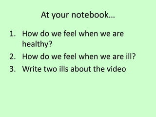 Unit 1 6th: Health and healthy habits | PPTX