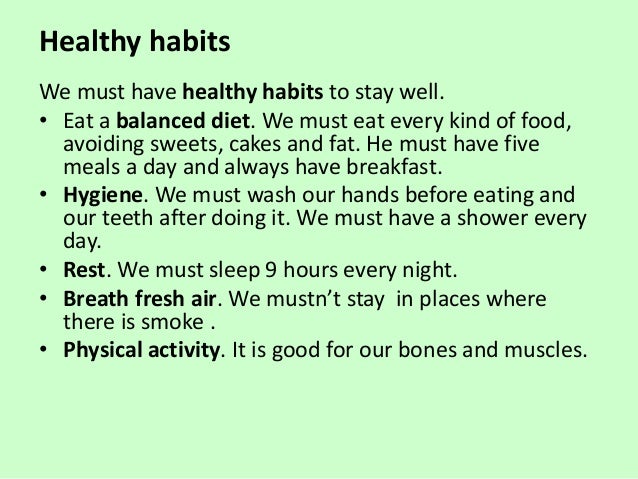 Unit 1 6th: Health and healthy habits