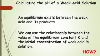 Chem 2 - Acid-Base Equilibria V: Weak Acid Equilibria and Calculating ...
