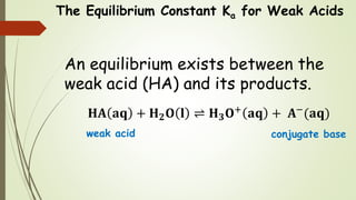 Chem 2 - Acid-Base Equilibria V: Weak Acid Equilibria and Calculating ...