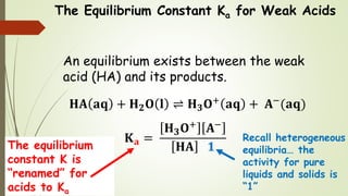 Chem 2 - Acid-Base Equilibria V: Weak Acid Equilibria and Calculating ...