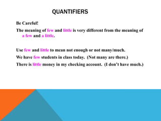 Unit 17 Nouns and Quantifiers | PPT