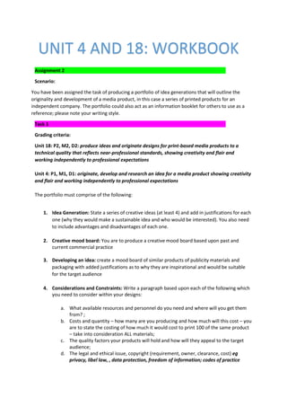 Unit 18 and 4 workbook | DOCX | Business and Finance