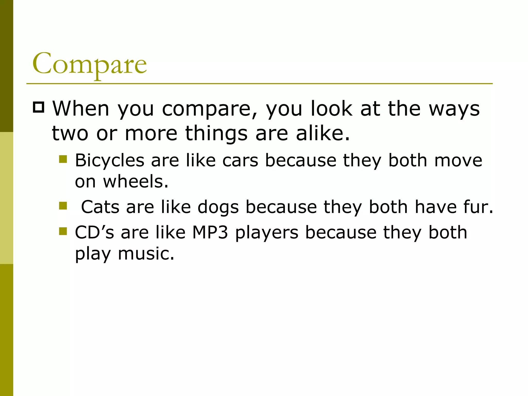 Unit 18 compare and contrast presentation | PPT