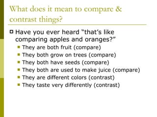 Unit 18 compare and contrast presentation | PPT