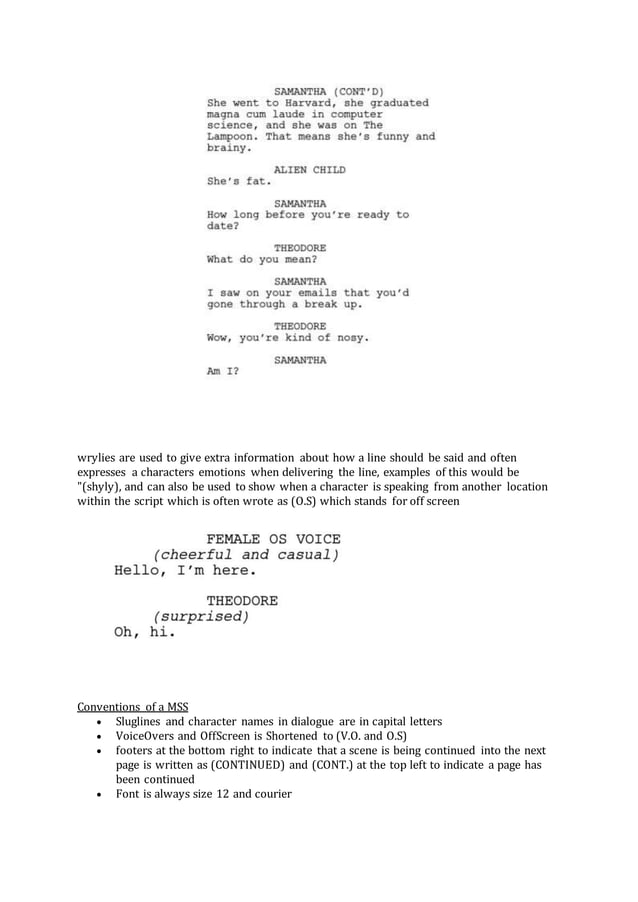 Unit 19 script writing lab | DOCX | Screenwriting | Content Production