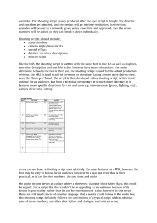 Unit 19 script writing lab | DOCX | Screenwriting | Content Production