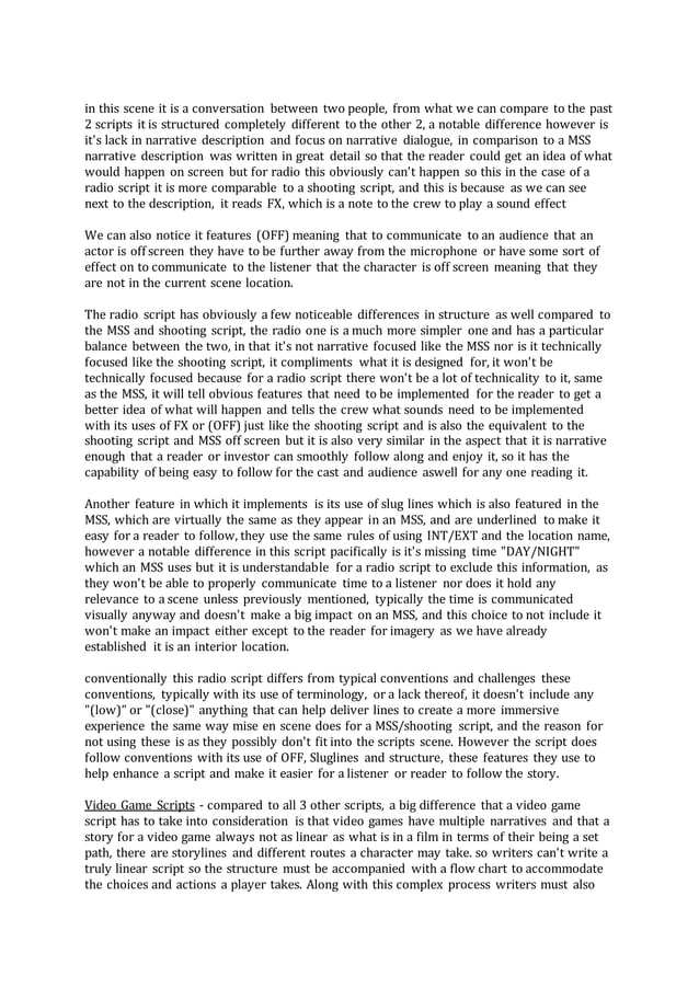 Unit 19 script writing lab | DOCX | Screenwriting | Content Production