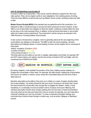 Unit 19 - Scriptwriting | DOCX