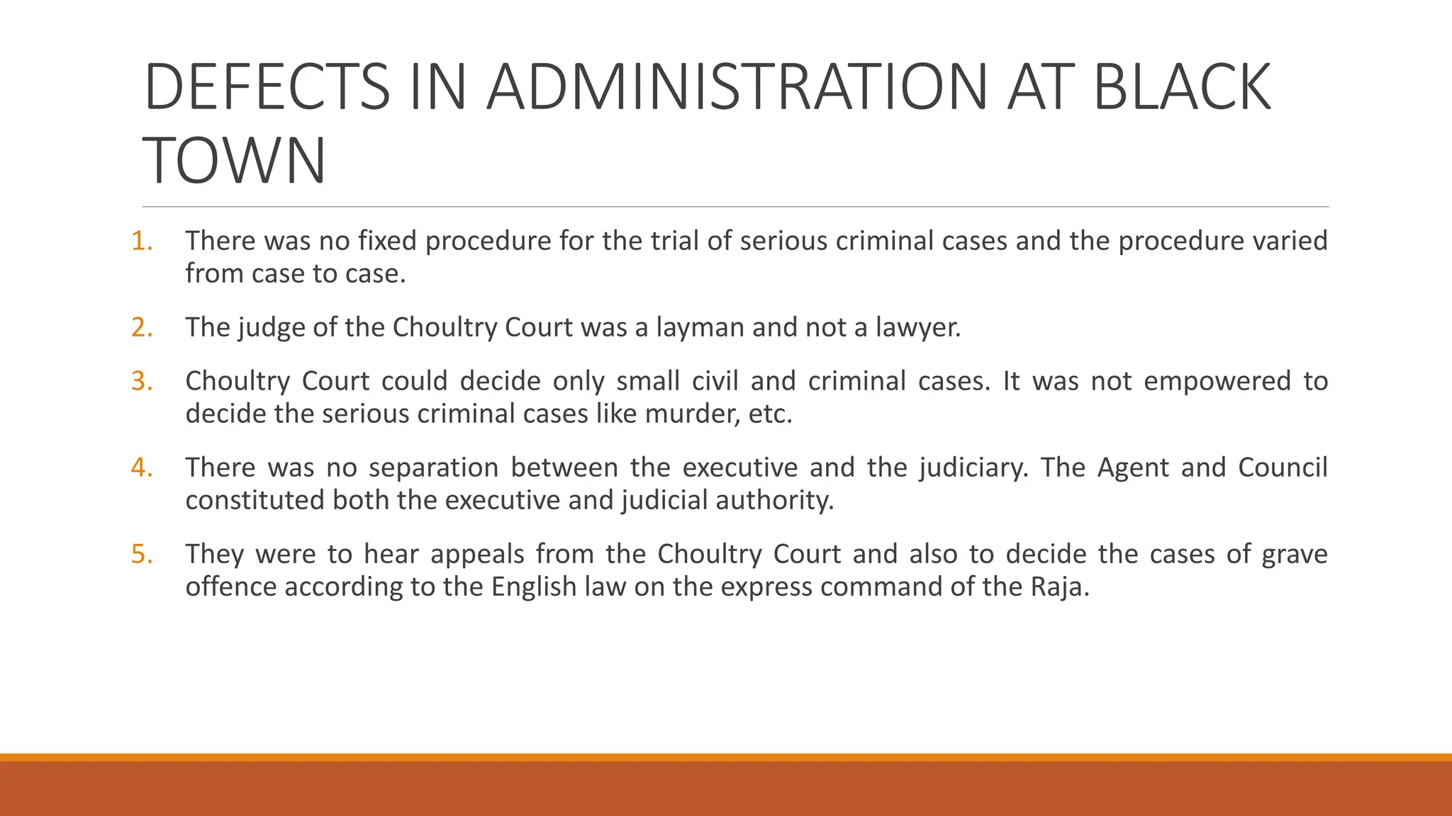 UNIT 1 Administration of Justice in the Presidency Towns at Madras ...