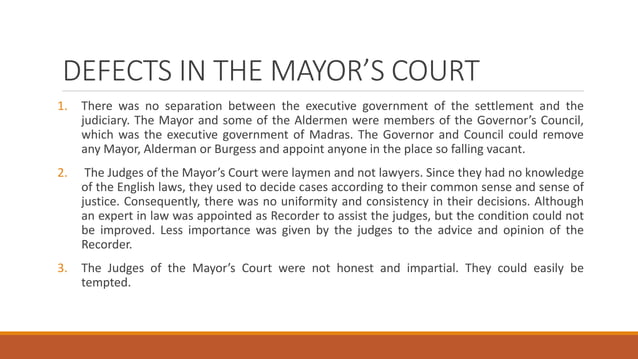 UNIT 1 Administration of Justice in the Presidency Towns at Madras, Bombay, Calcutta.pptx | Law