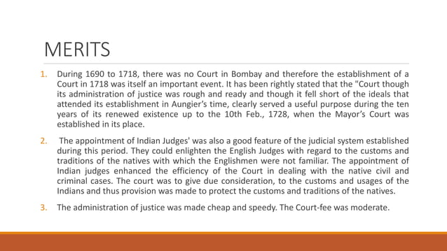 UNIT 1 Administration of Justice in the Presidency Towns at Madras, Bombay, Calcutta.pptx | Law