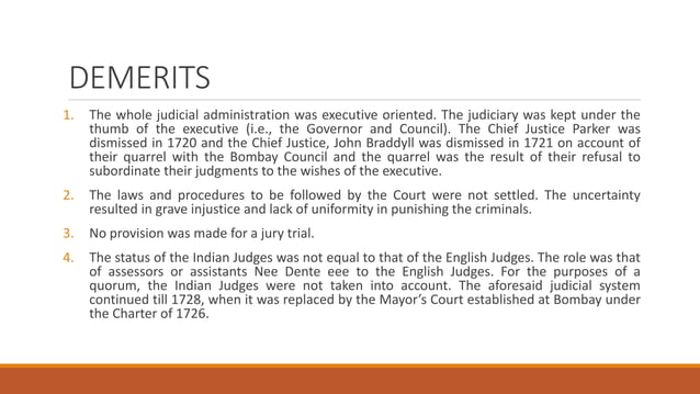 UNIT 1 Administration of Justice in the Presidency Towns at Madras, Bombay, Calcutta.pptx | Law