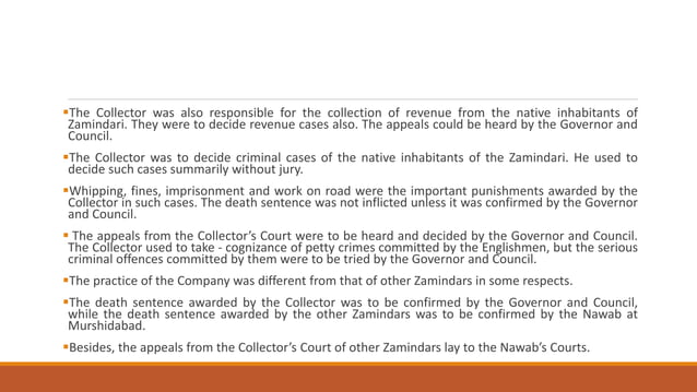 UNIT 1 Administration of Justice in the Presidency Towns at Madras, Bombay, Calcutta.pptx | Law