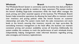 BRANCH ACCOUNTING - ADVANCED FINANCIAL ACCOUNTING | PPTX