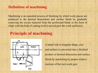 Unit 1 a fundametal of machining | PPTX