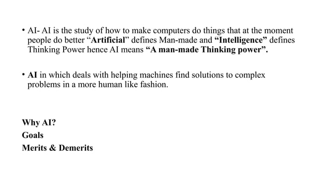 Unit1 ARTIFICIAL INTELLIGENCE AND MACHINE LEARNING | PPT