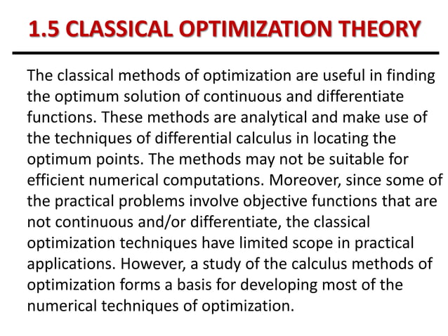 SINGLE VARIABLE OPTIMIZATION AND MULTI VARIABLE OPTIMIZATIUON.pptx | Physics | Science
