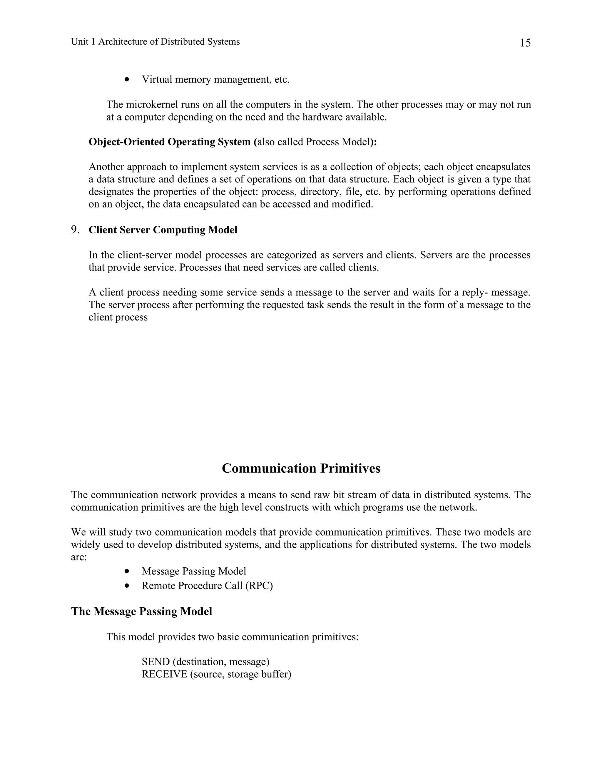 Unit 1 Architecture Of Distributed Systems Doc