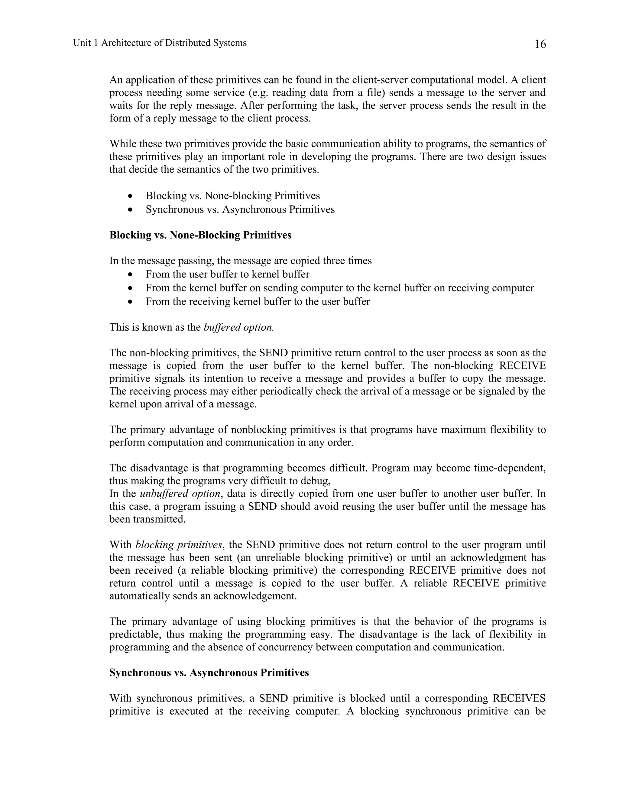 Unit 1 Architecture Of Distributed Systems Doc