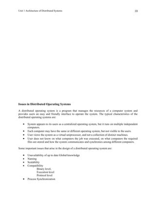Unit 1 architecture of distributed systems | DOC
