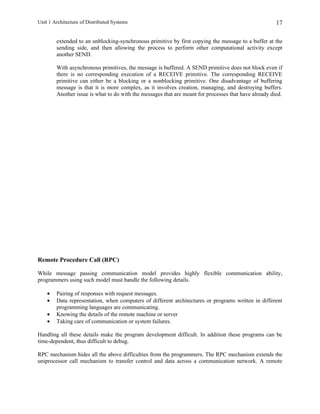 Unit 1 architecture of distributed systems | DOC