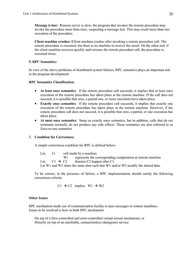 Unit 1 Architecture Of Distributed Systems Doc