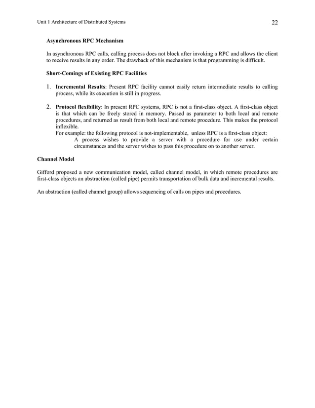 Unit 1 architecture of distributed systems | DOC