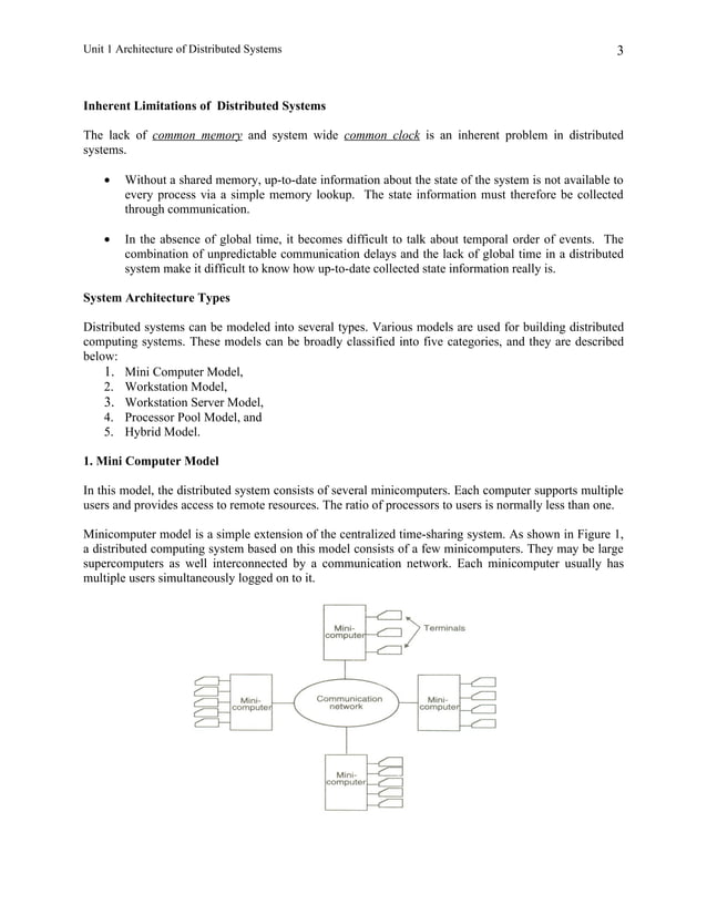 Unit 1 Architecture Of Distributed Systems Doc