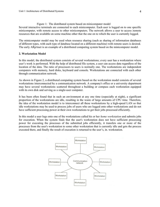 Unit 1 Architecture Of Distributed Systems Doc