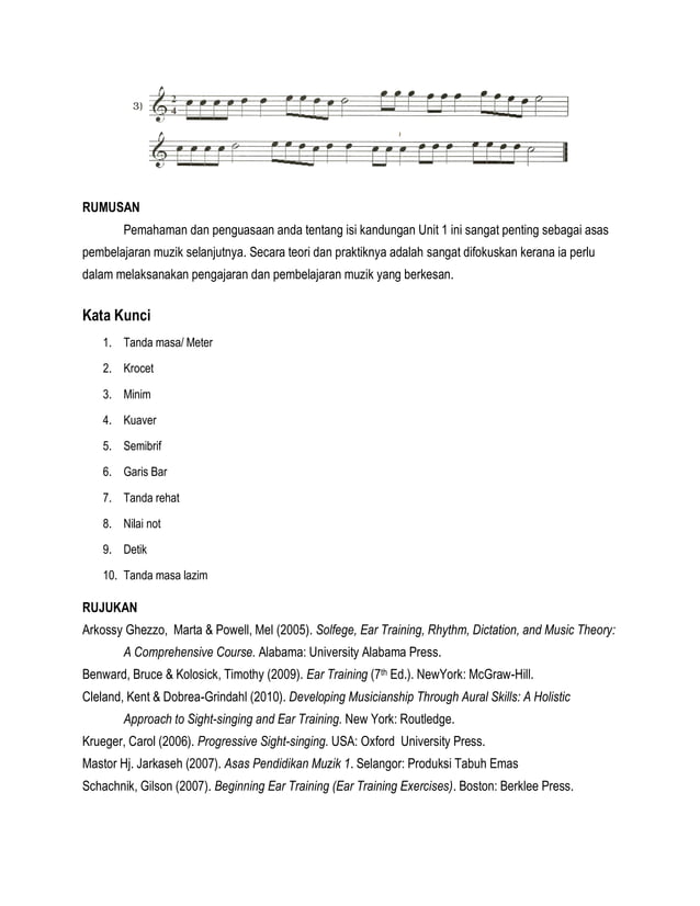 Unit 1 asas teori muzik | PDF