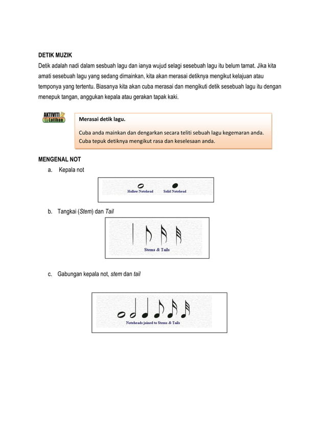 Unit 1 asas teori muzik | PDF