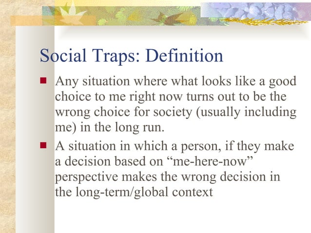 Unit1a Social Traps | PPT | Environment | Science
