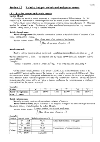 Unit 1 atoms | PDF