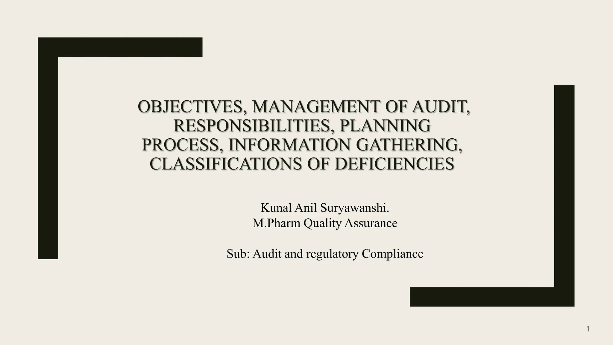 Introduction types, Objectives, Management of audit, Responsibilities ...