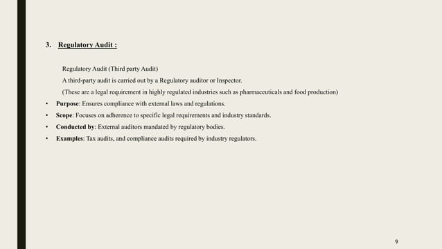 Introduction types, Objectives, Management of audit, Responsibilities ...