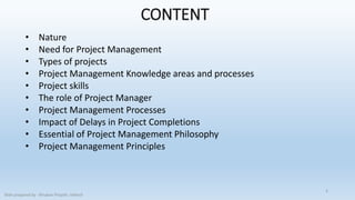 BASICS OF PROJECT MANAGEMENT | PPTX