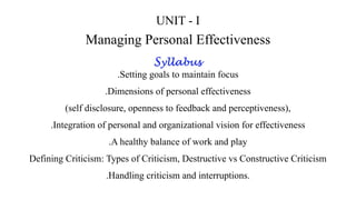 Personal effectiveness and personal growth | PDF