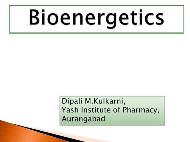 Bioenergetics | PDF