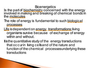 Unit 1 bioenergetics | PDF