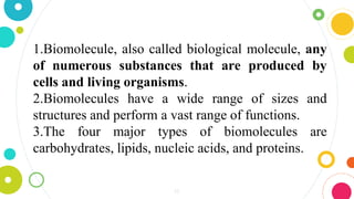 UNIT 1 BIOMOLECULE_CARBOHYDRATES PRESENTATION | PPTX