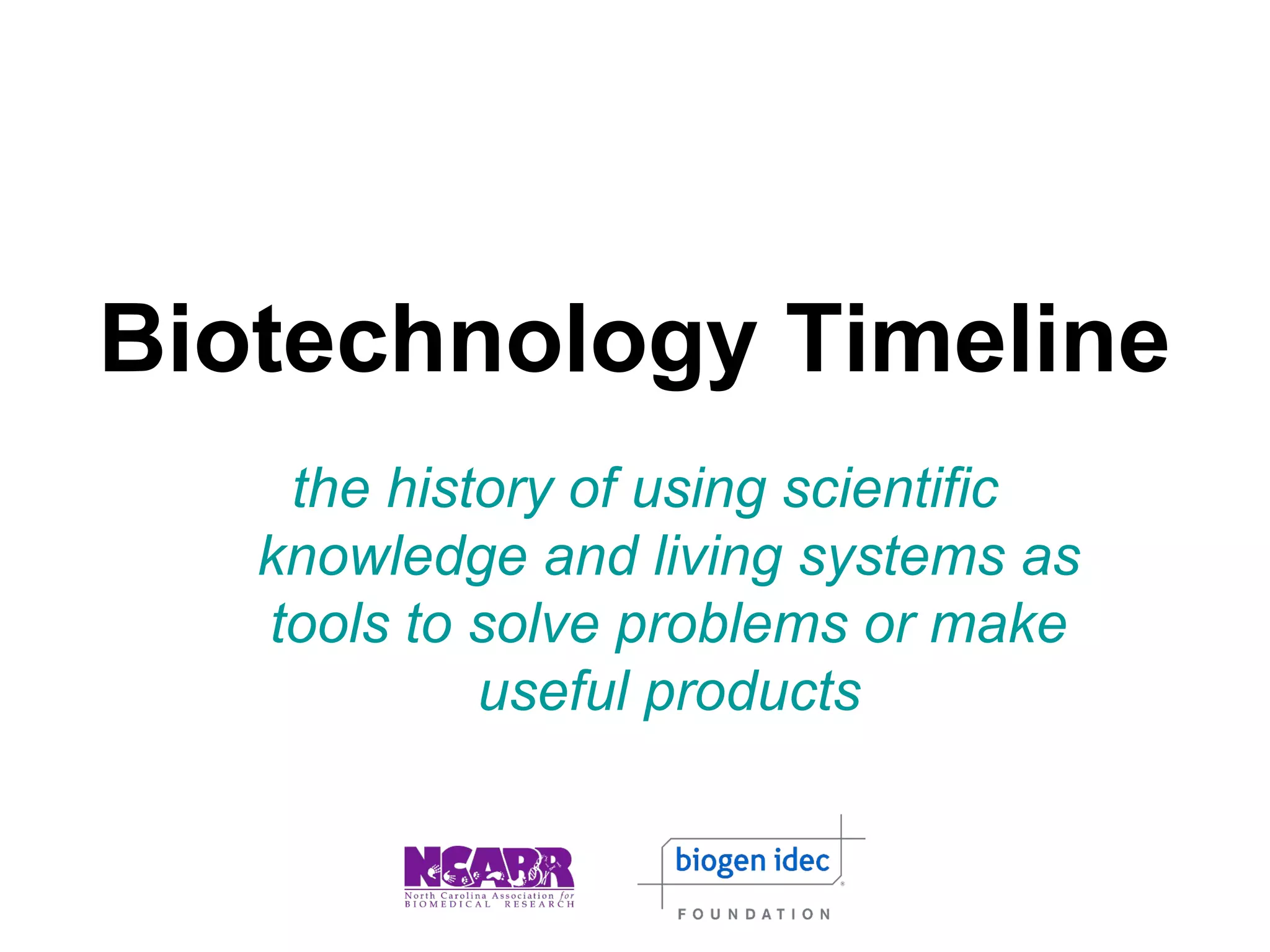 Unit1 biotechnology timeline | PPT