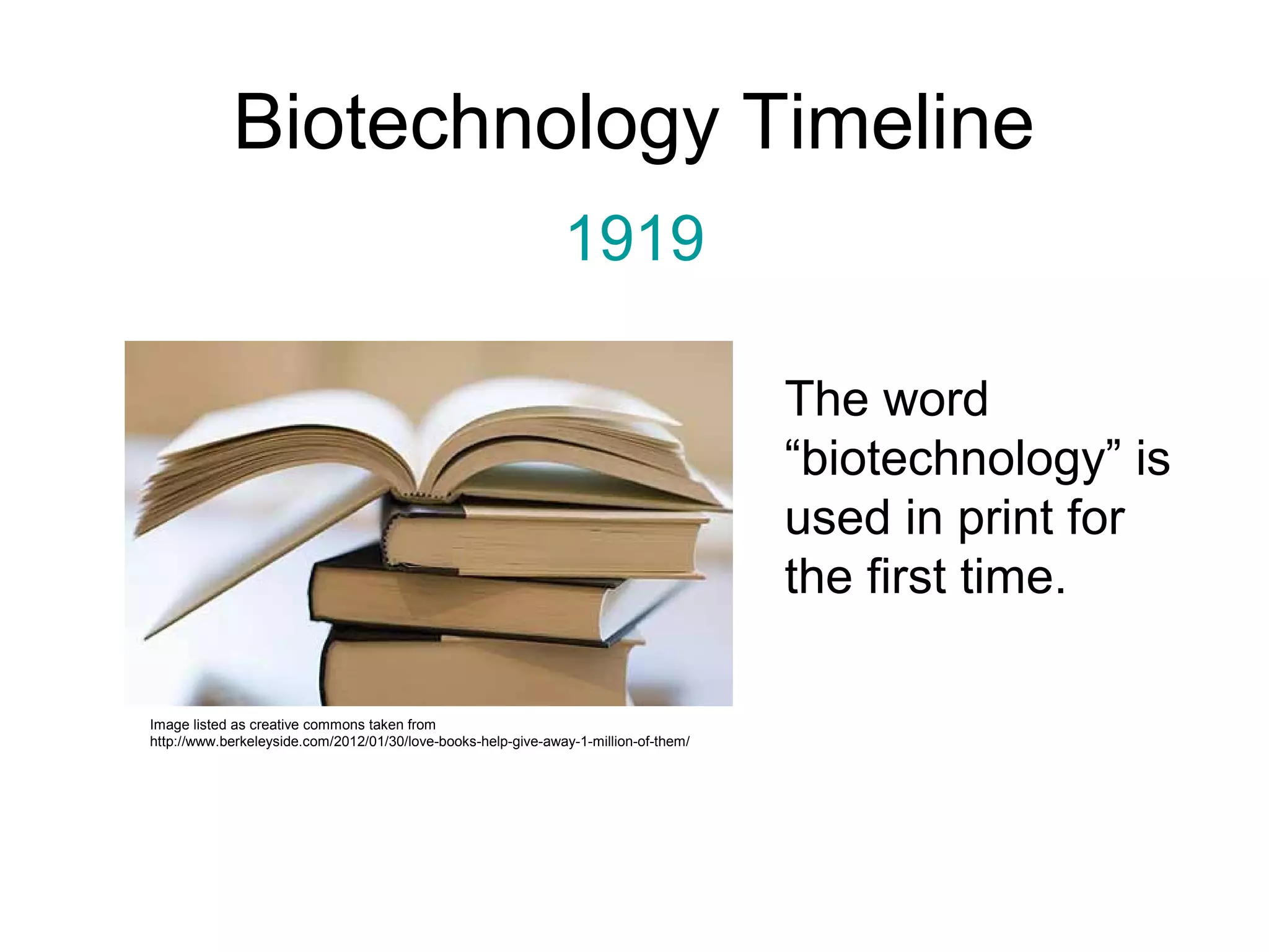 Unit1 biotechnology timeline | PPT