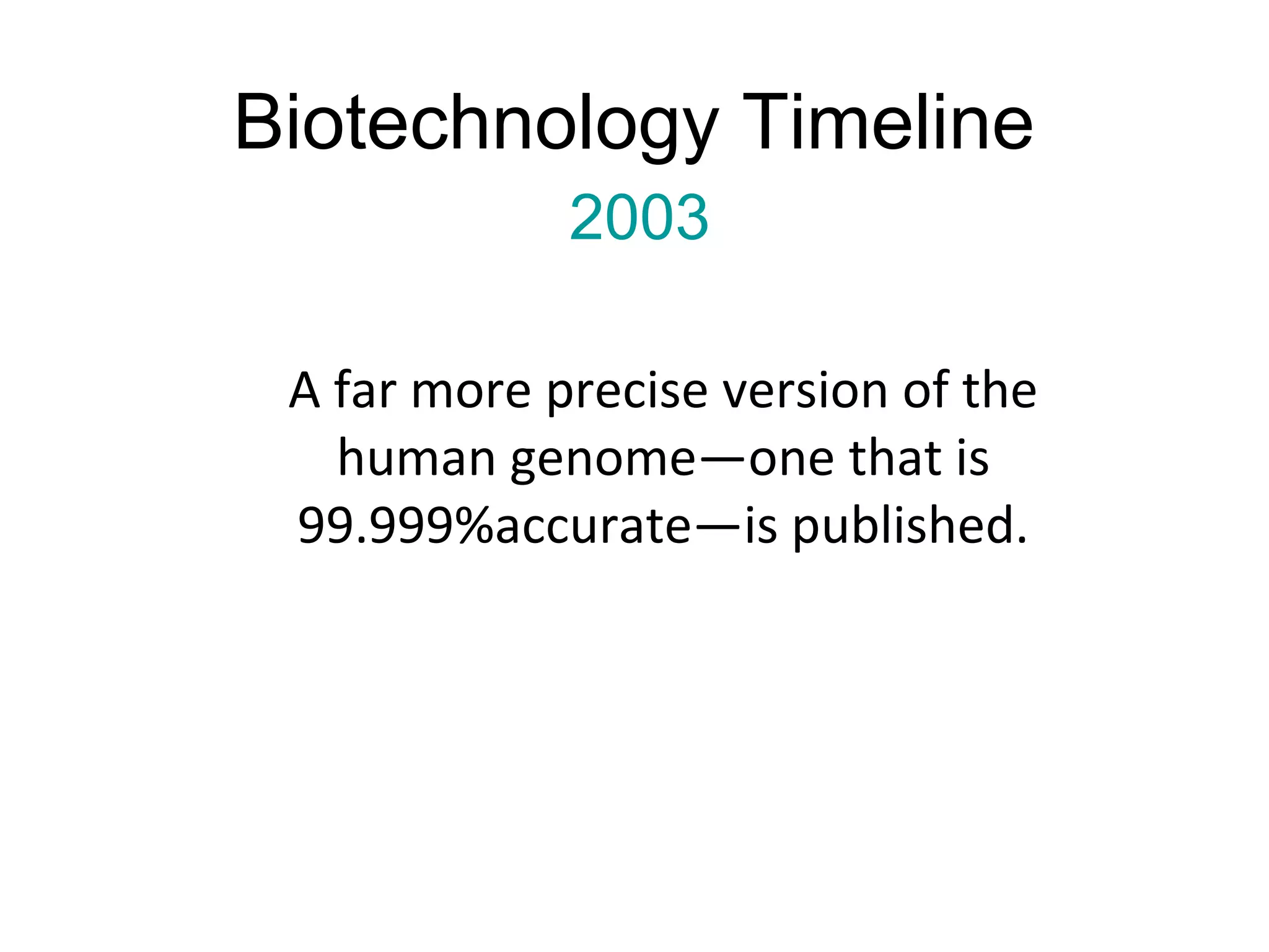 Unit1 biotechnology timeline | PPT