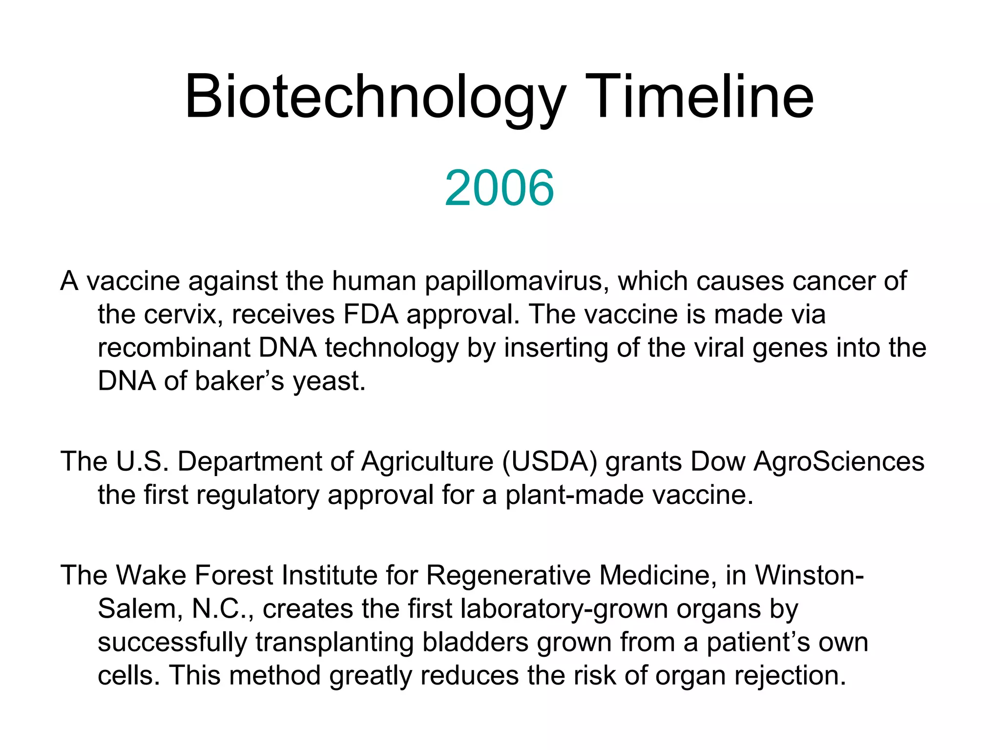 Unit1 biotechnology timeline | PPT