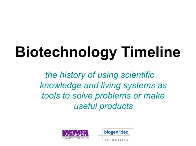 Unit1 biotechnology timeline | PPT | Genetics | Science