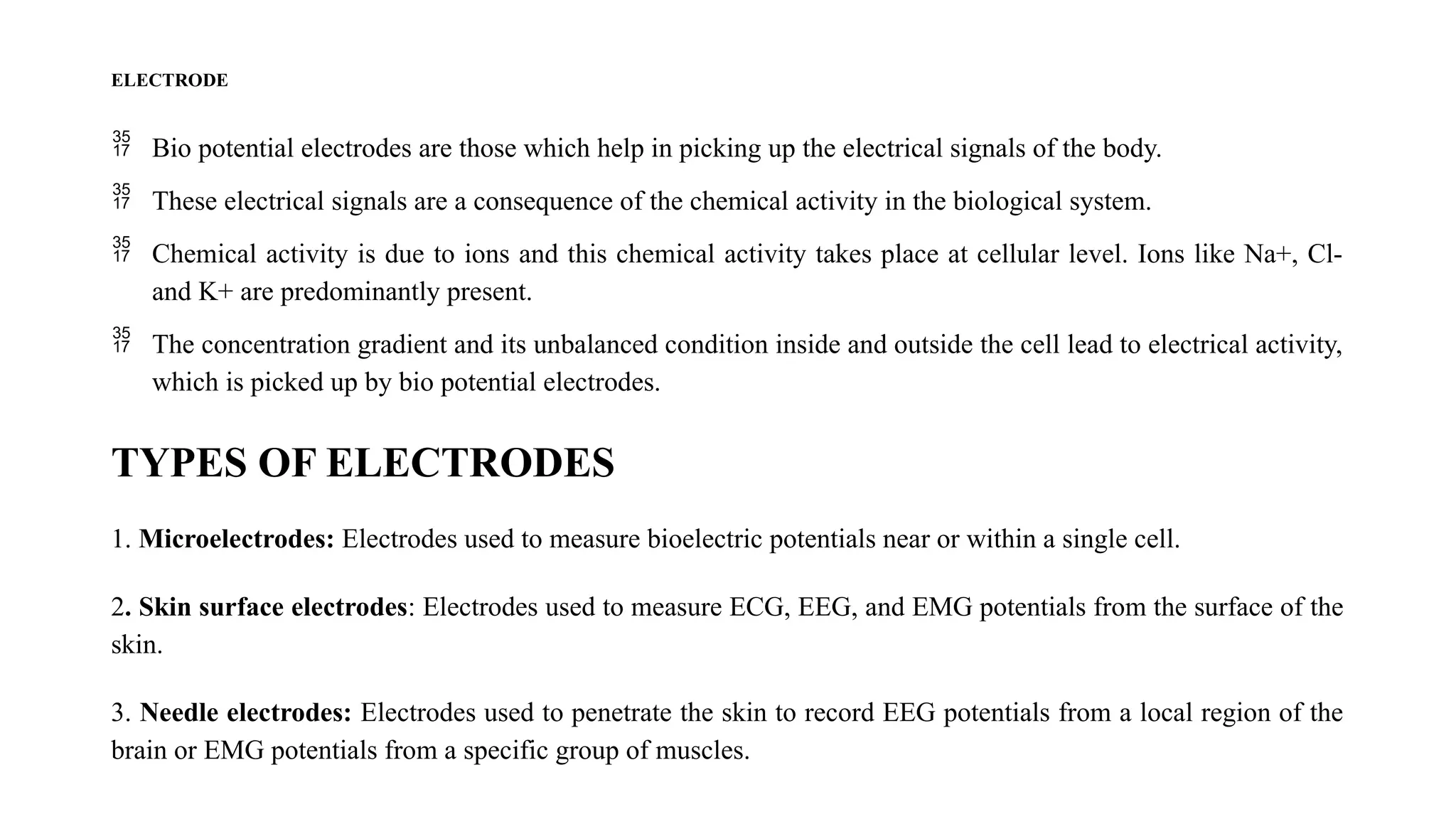 BIOMEDICAL INSTRUMENTATION UNIT I BIOPOTENTIAL ELECTRODES | PPTX