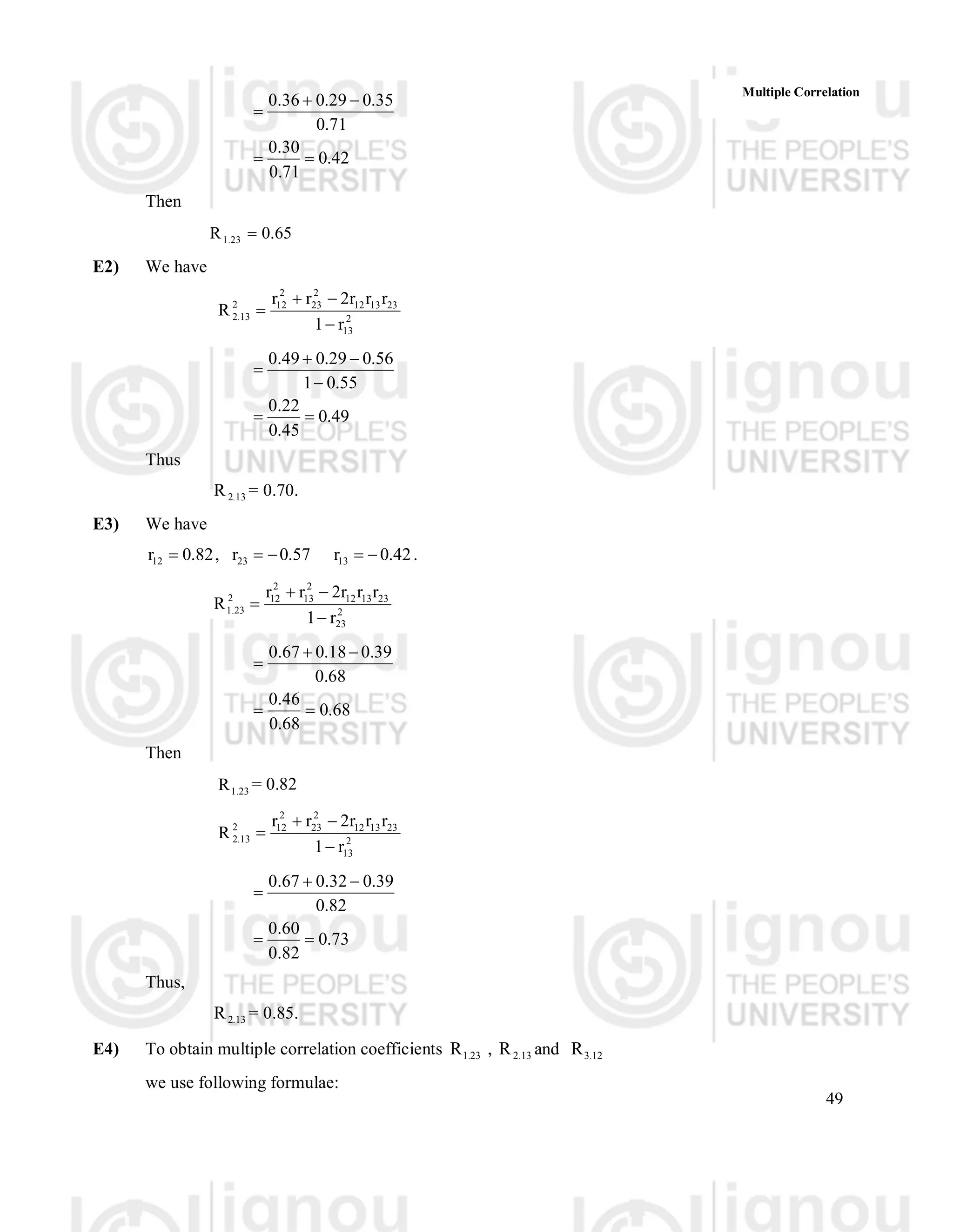 Unit 1 BP801T t h multiple correlation examples | PDF